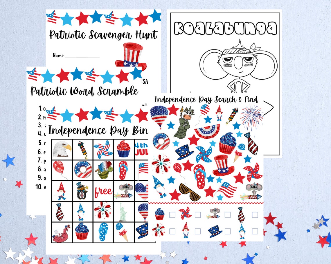 4th of July Activities for Kids, Independence Day Activity Printable ...