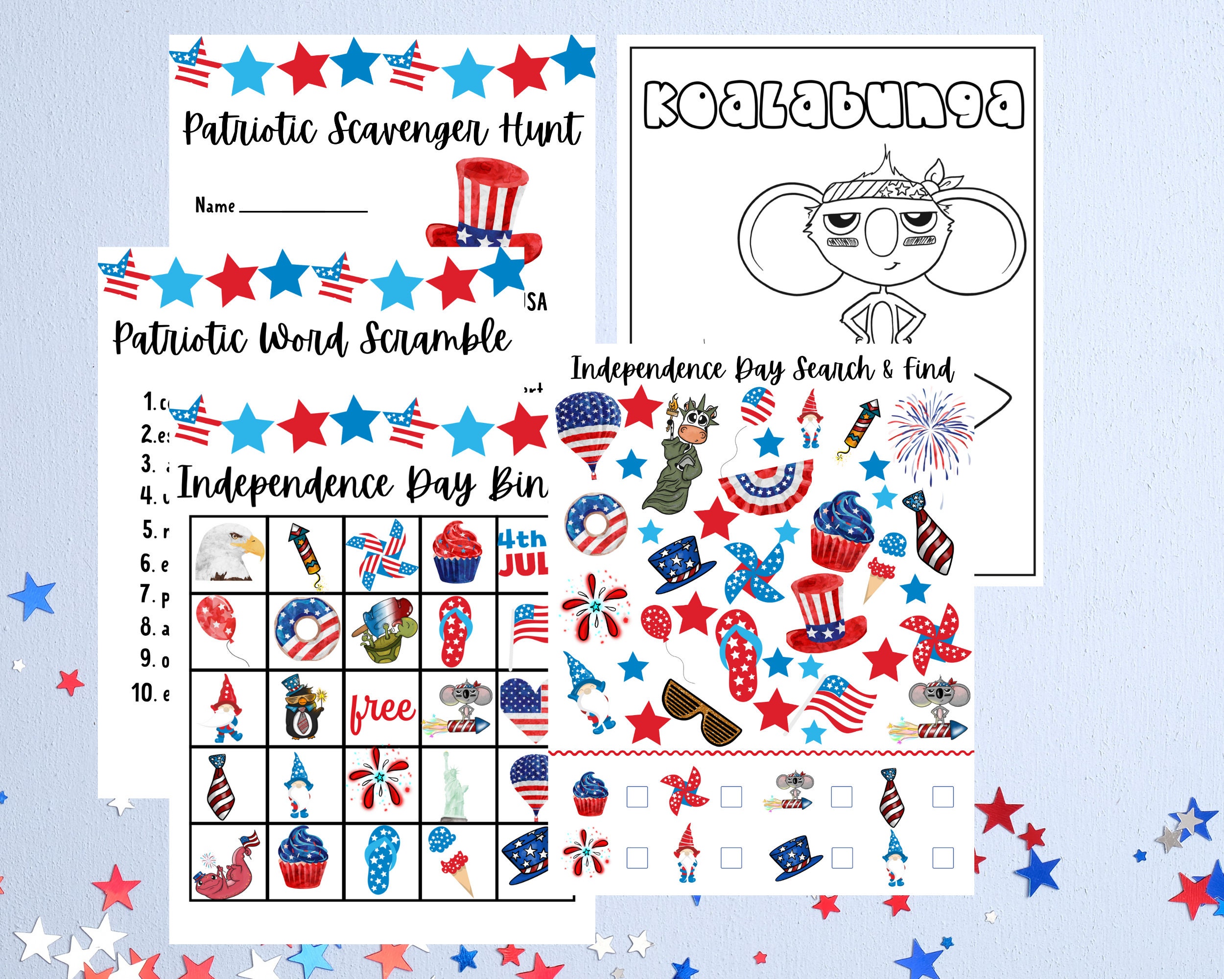 4th of July Activities for Kids, Independence Day Activity Printable ...