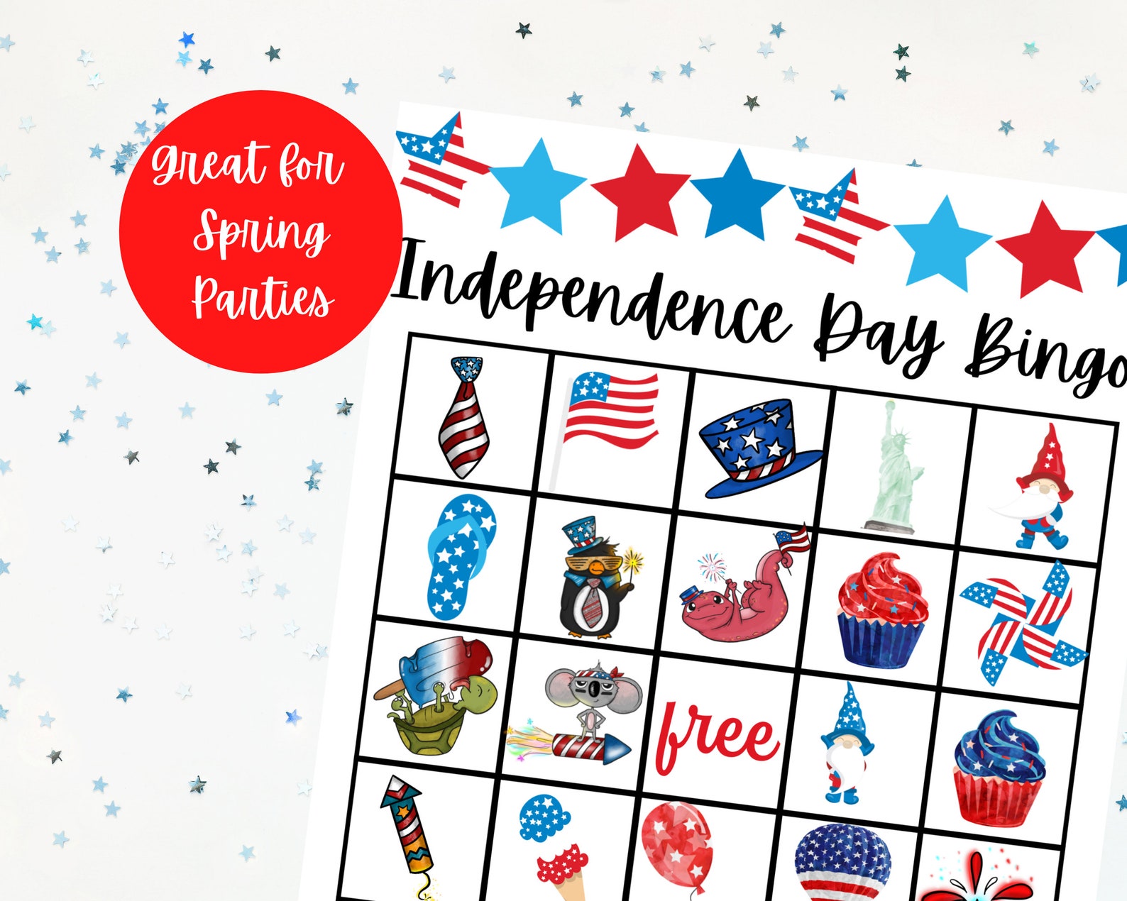 4th of July Bingo Game, Independence Day Activities for Kids, Patriotic ...