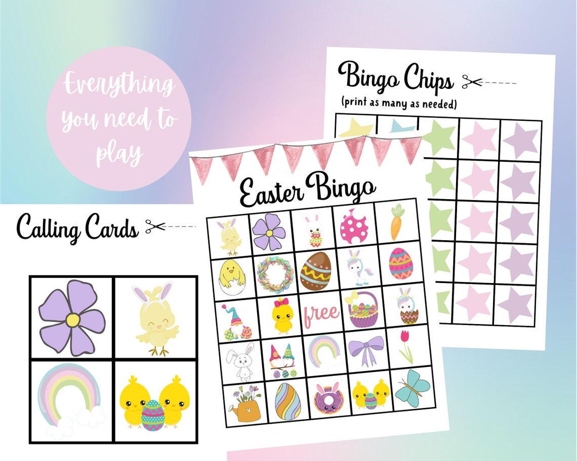 Easter Games For Kids Easter Bingo For Kids Easter Printable | Etsy