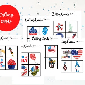 4th of July Bingo Game, Independence Day Activities for Kids, Patriotic ...