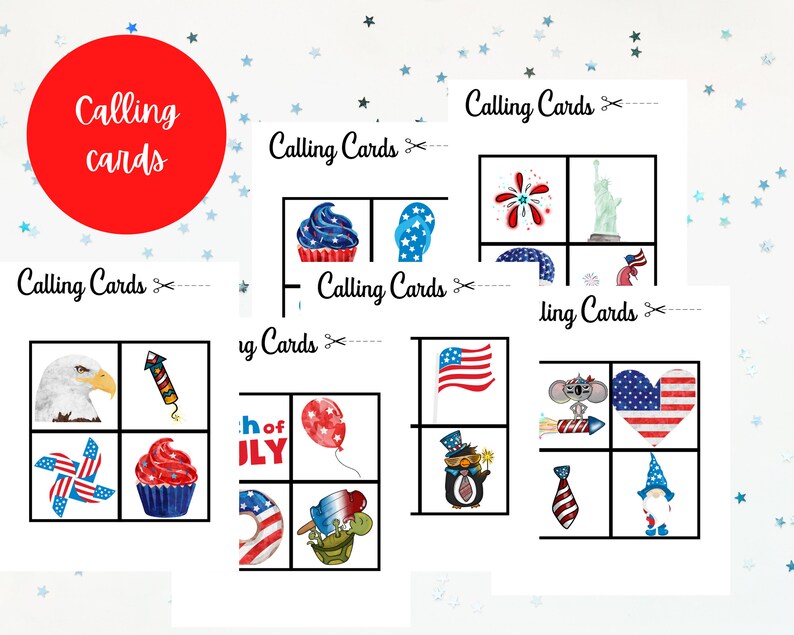 4th of July Bingo Game, Independence Day Activities for Kids, Patriotic ...