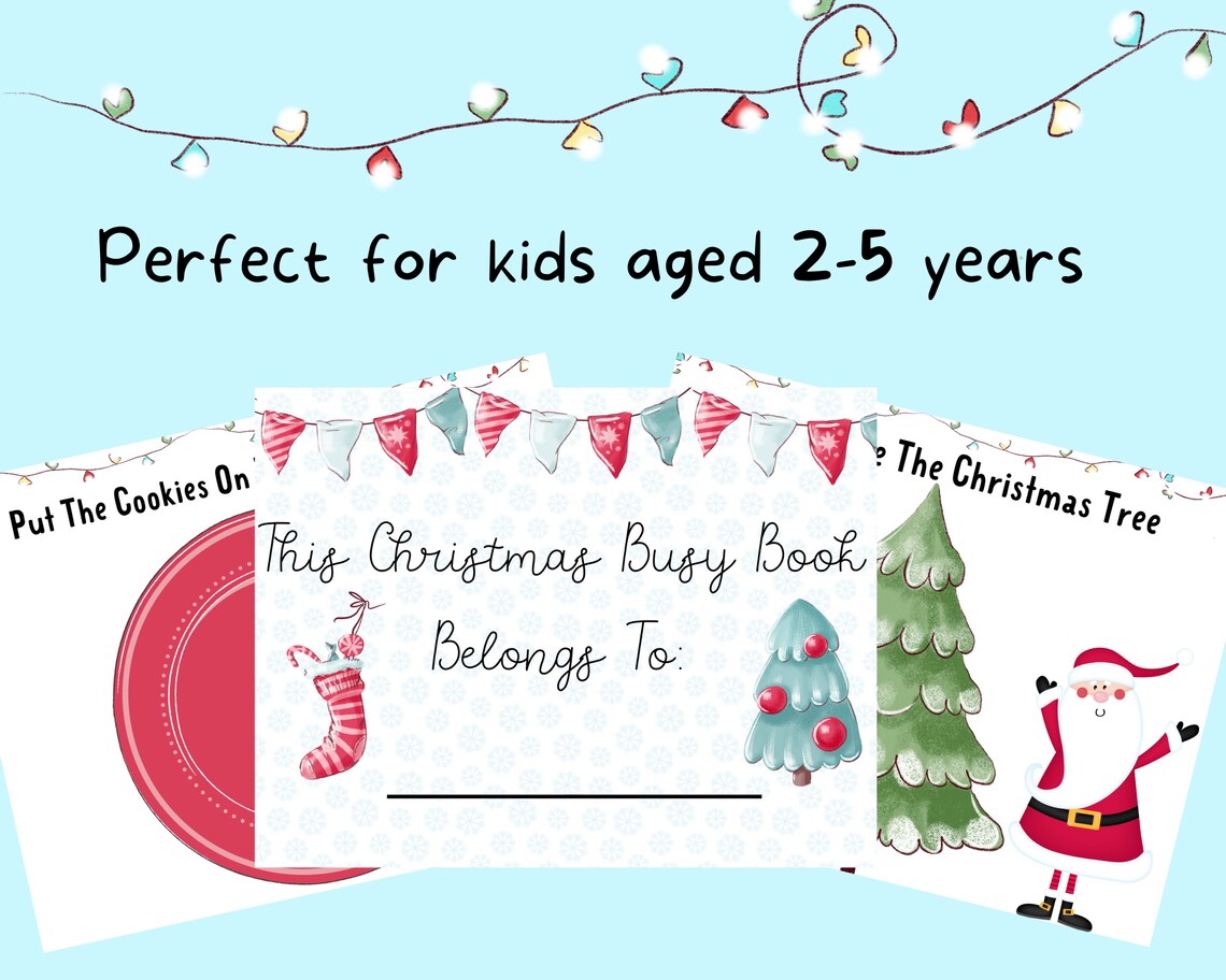 Christmas Busy Book Printable Busy Book Toddler Busy Book - Etsy