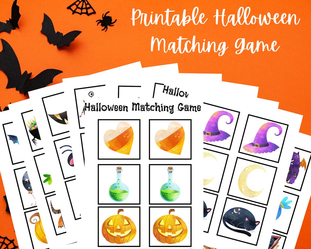 Halloween Matching Game, Halloween Activities for Kids, Halloween ...