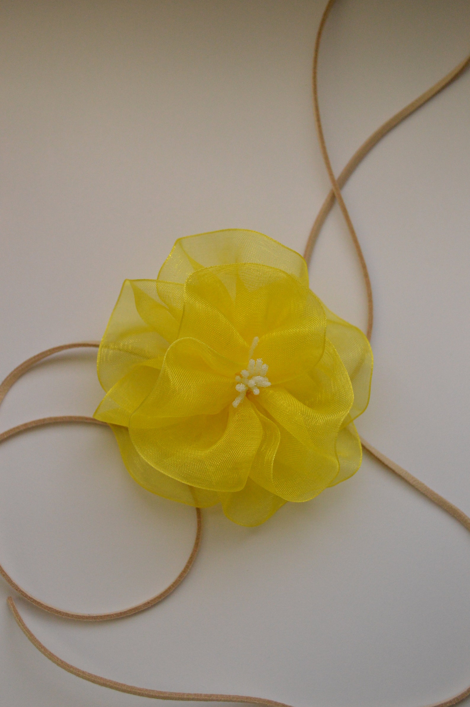 Yellow Choker, Flower Necklace, Ribbon Choker - Etsy