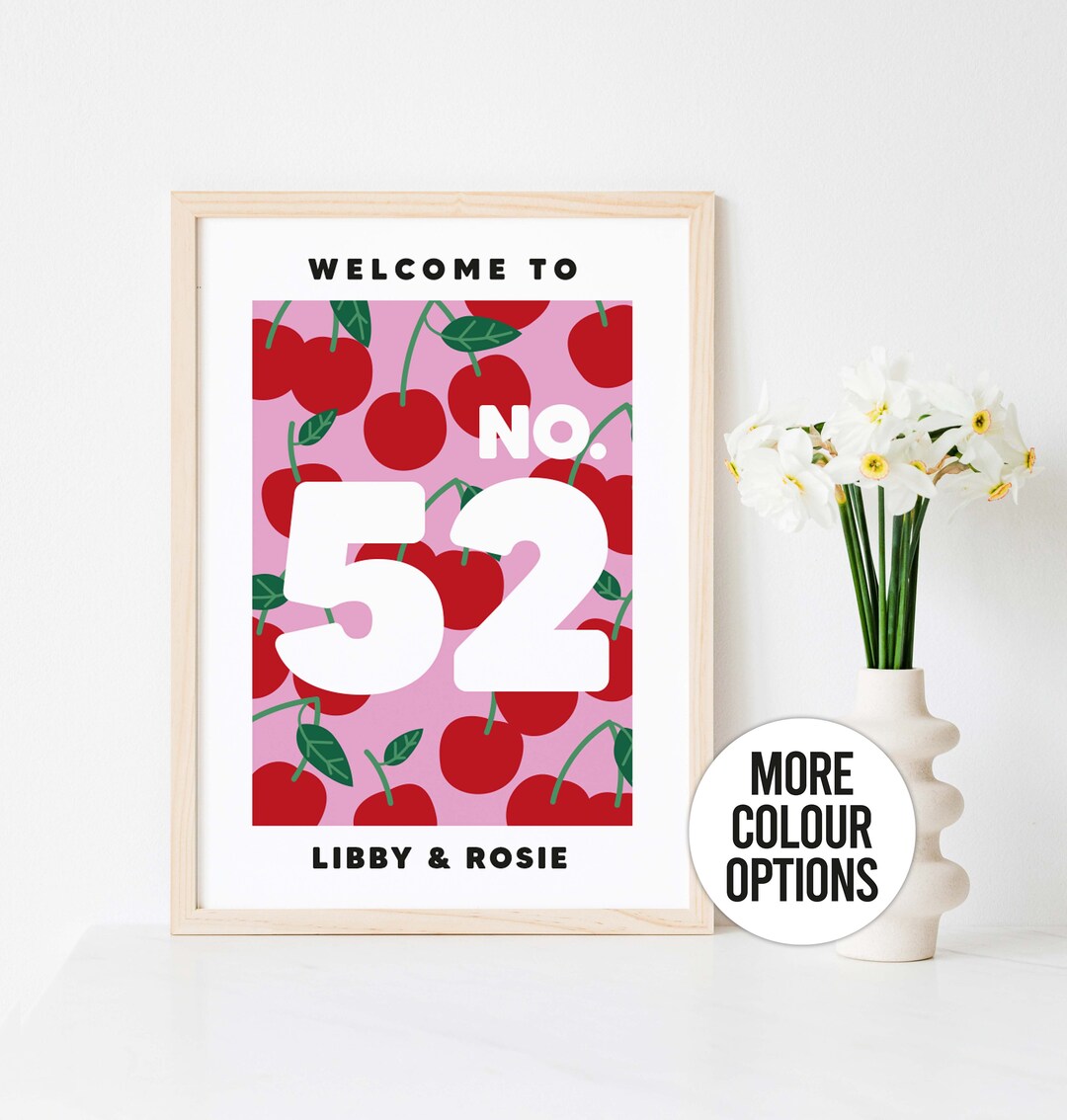 Personalised House Number Cherry Print. Custom Street Name Print. New ...