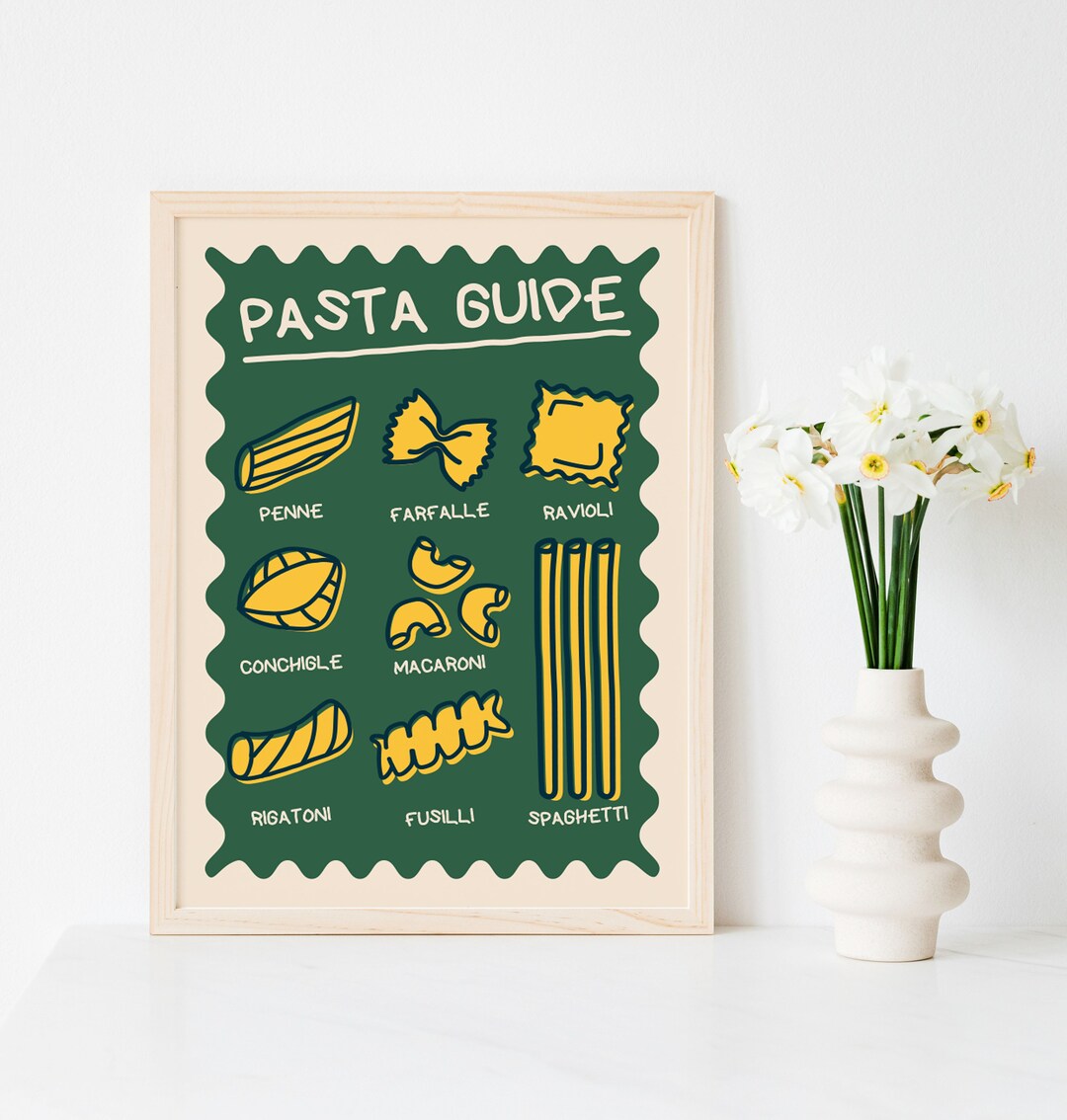 Pasta Guide Print. Pasta Poster. Funny Pasta Print. Kitchen Print ...