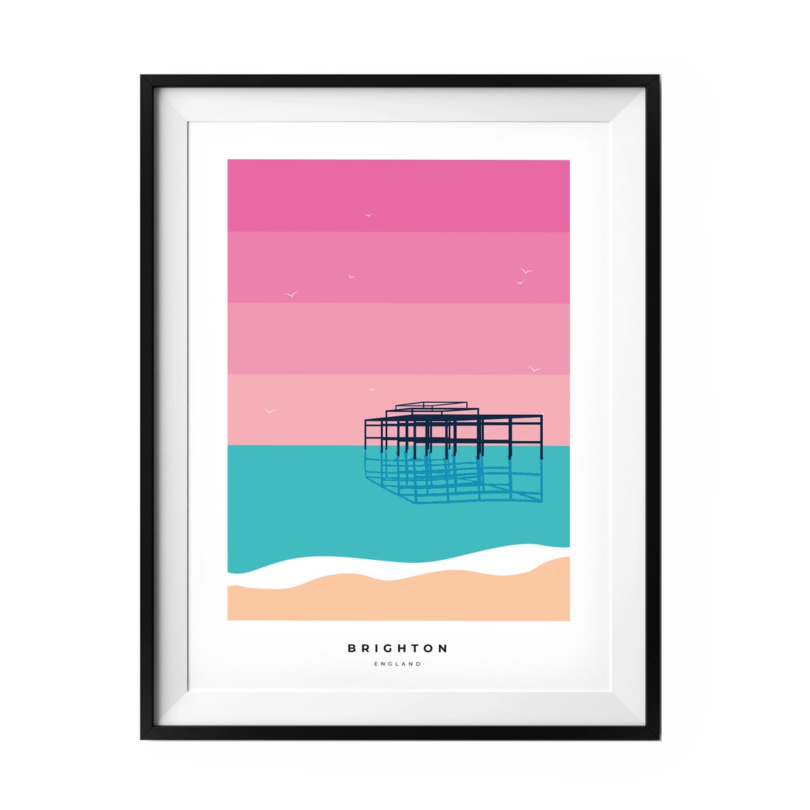 Brighton Print. Brighton Pier. Old Brighton Pier. Brighton | Etsy UK