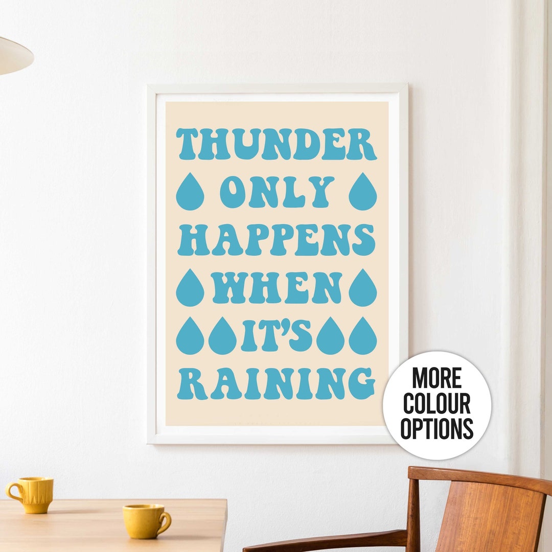 Donner passiert nur wenn es regnet. Retro Musik Druck. Musik - Etsy.de