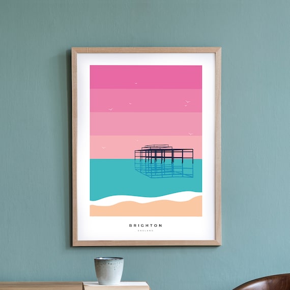 Brighton Print. Brighton Pier. Old Brighton Pier. Brighton | Etsy UK