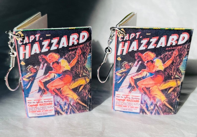 Captain Hazzard - Pulp Magazine Earrings - Etsy
