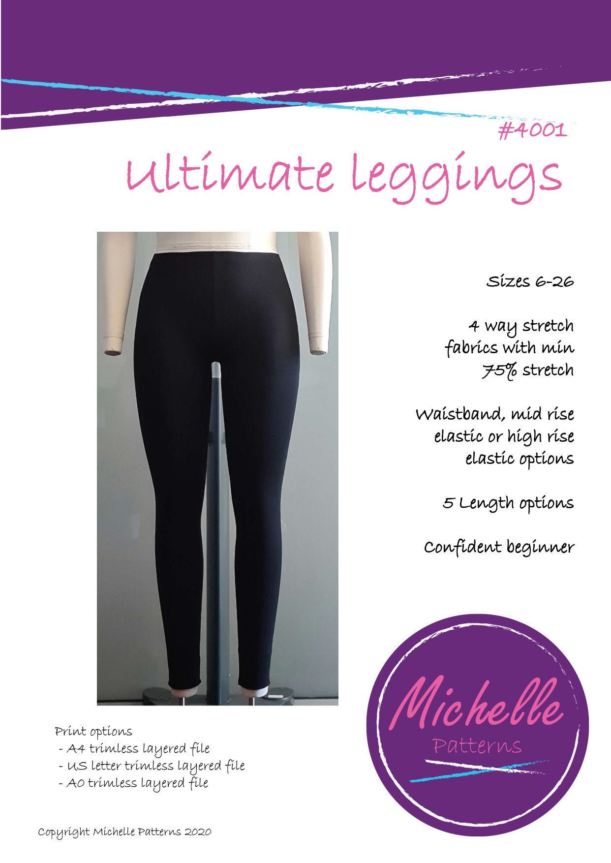 Ultimate Leggings PDF Sewing Pattern Download - Etsy