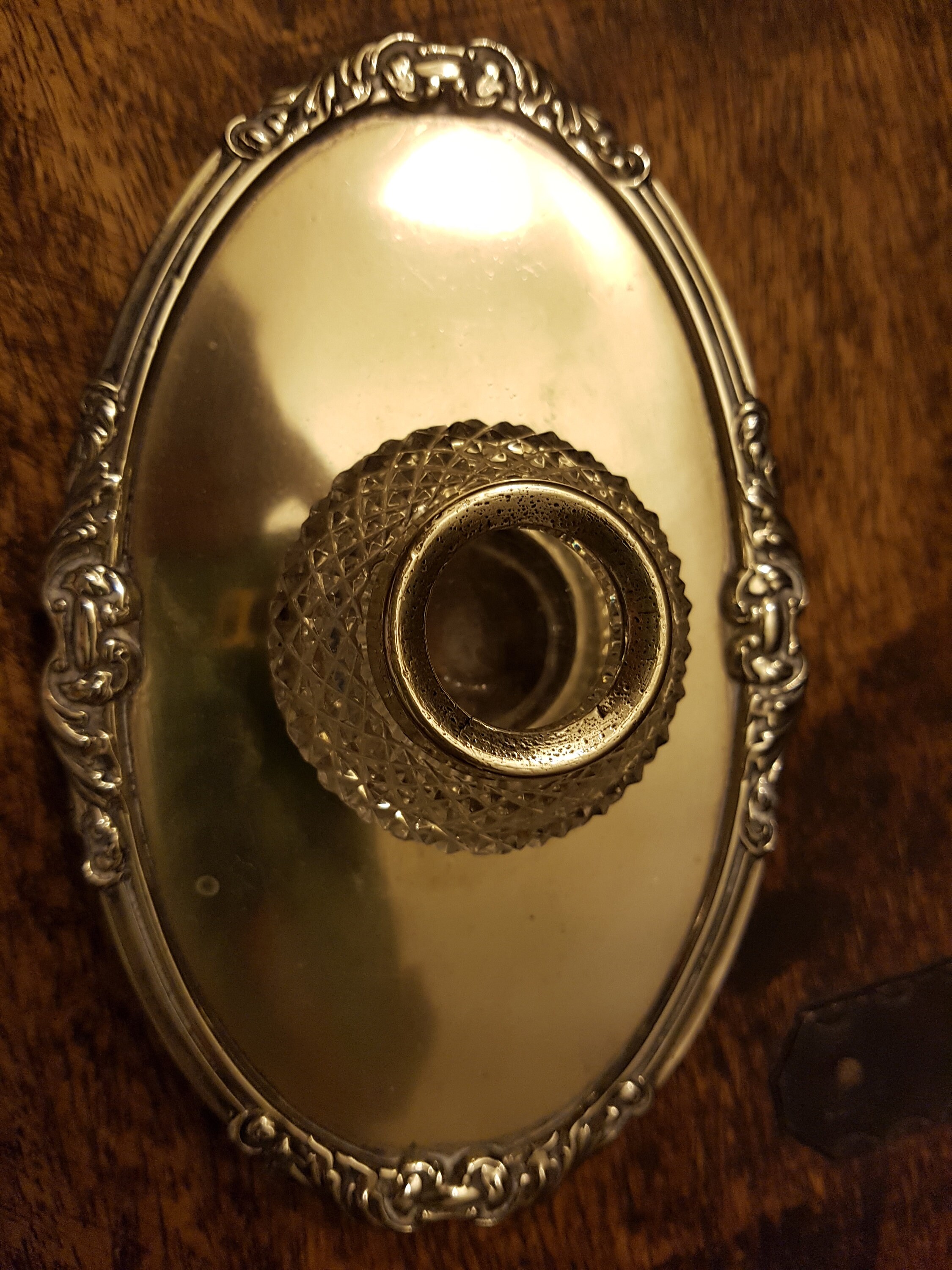 A Wonderful Vintage Cut Glass & Silverplate Inkwell - Etsy