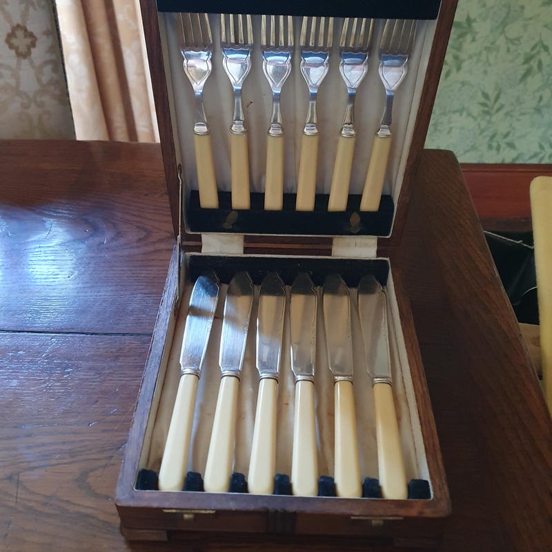 Ivory Handled Cutlery - Etsy UK