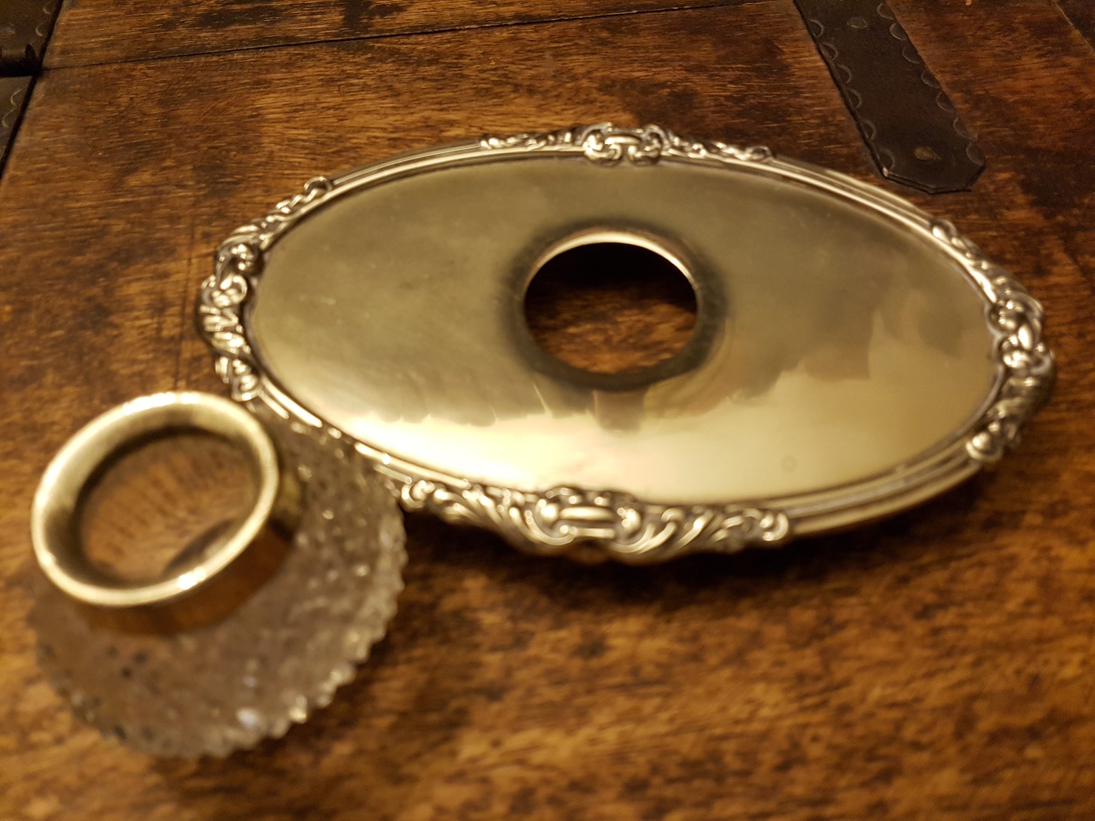 A Wonderful Vintage Cut Glass & Silverplate Inkwell | Etsy