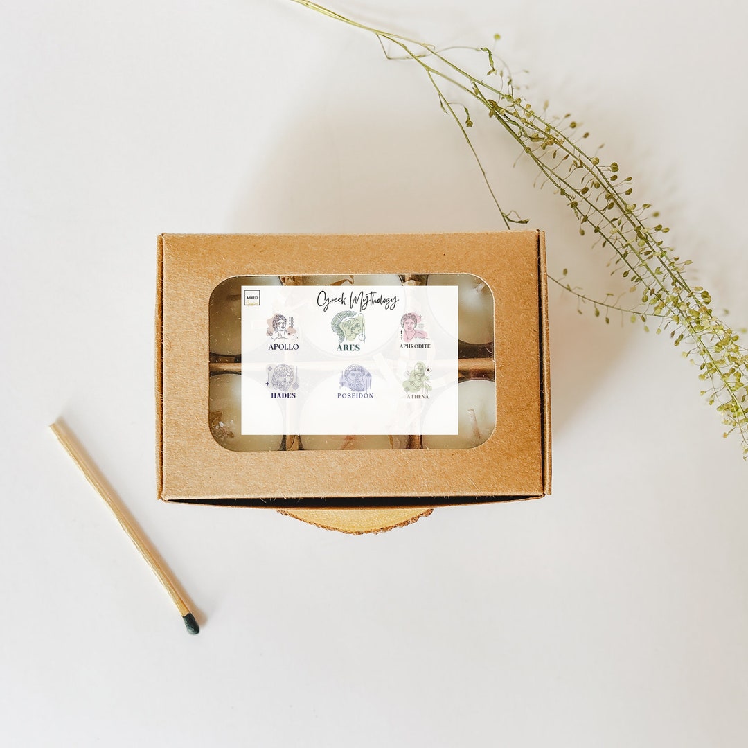 Greek Mythology Candle Mini Set Six Tea Light Candles Soy Candle ...