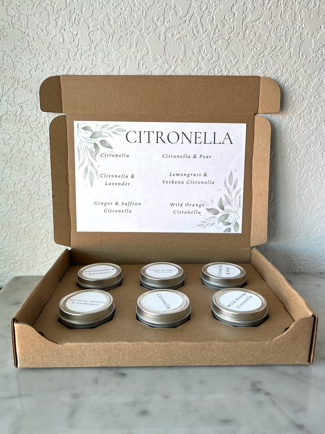 Citronella Candle Set | Six Candles | Soy Scent Candle Sample Pack ...