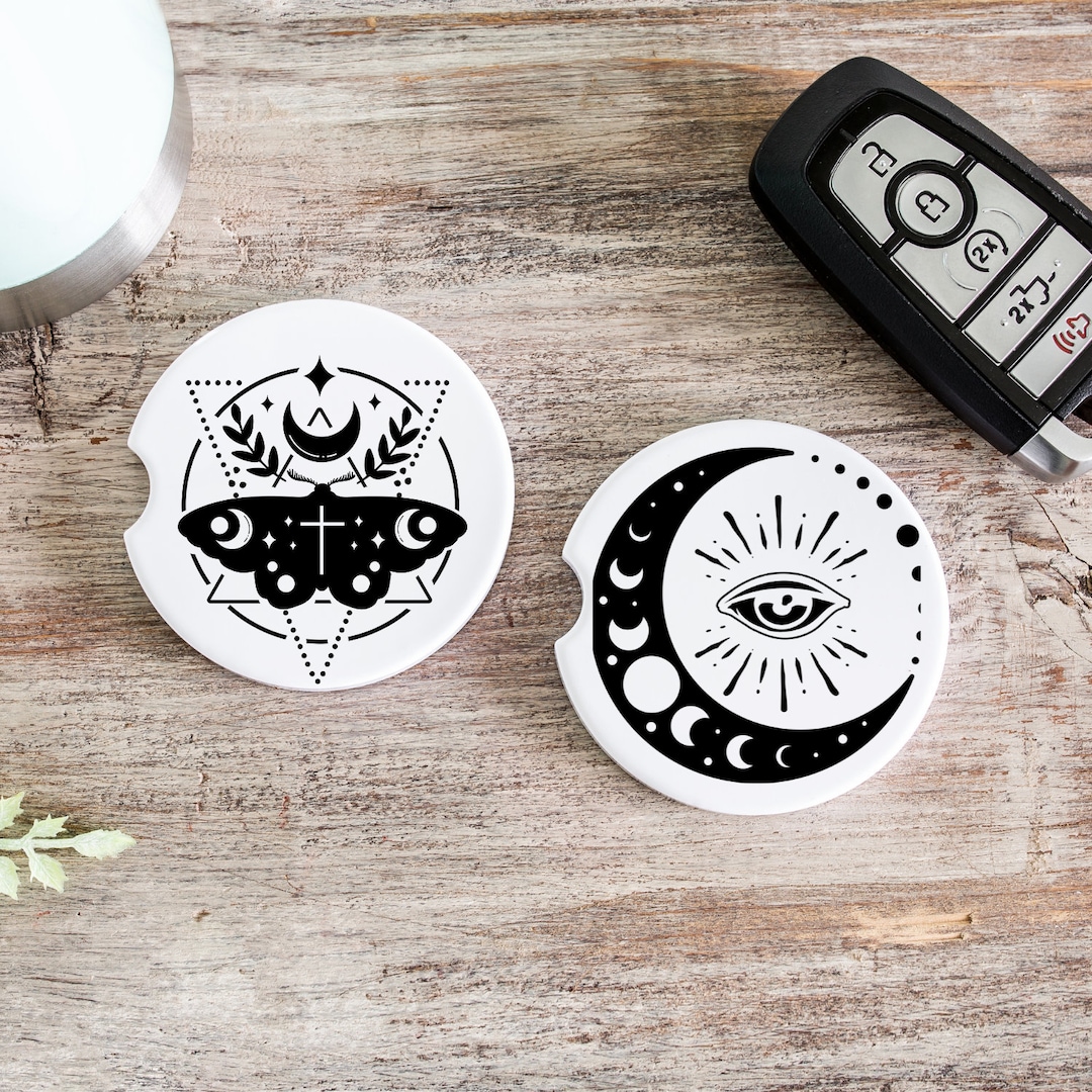 Celestial Car Coasters Set, Magical Car Decor, Halloween Car Decor, Fun ...