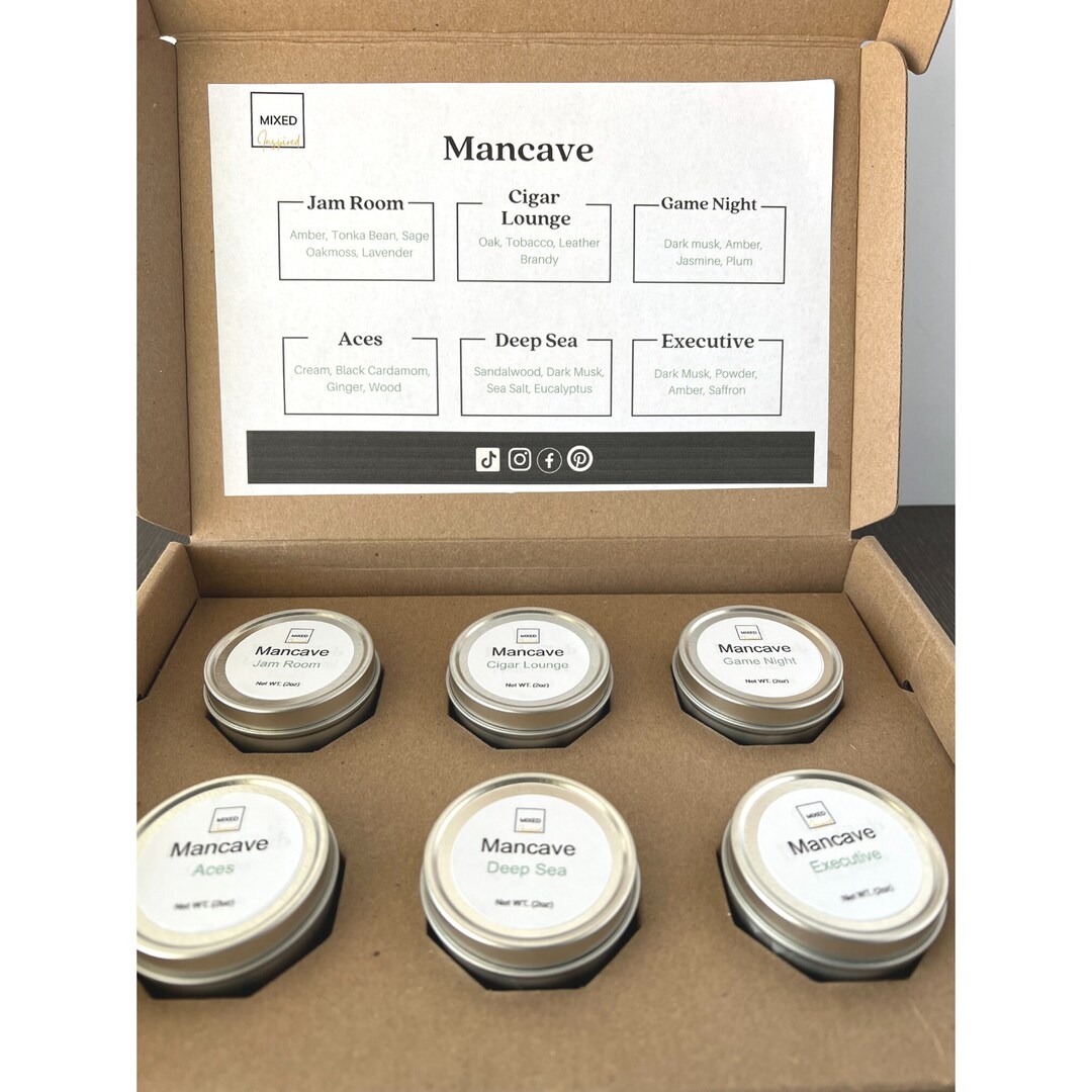 Man Cave Collection Candle Set Sample, Six Candles, Scent Sample Pack ...