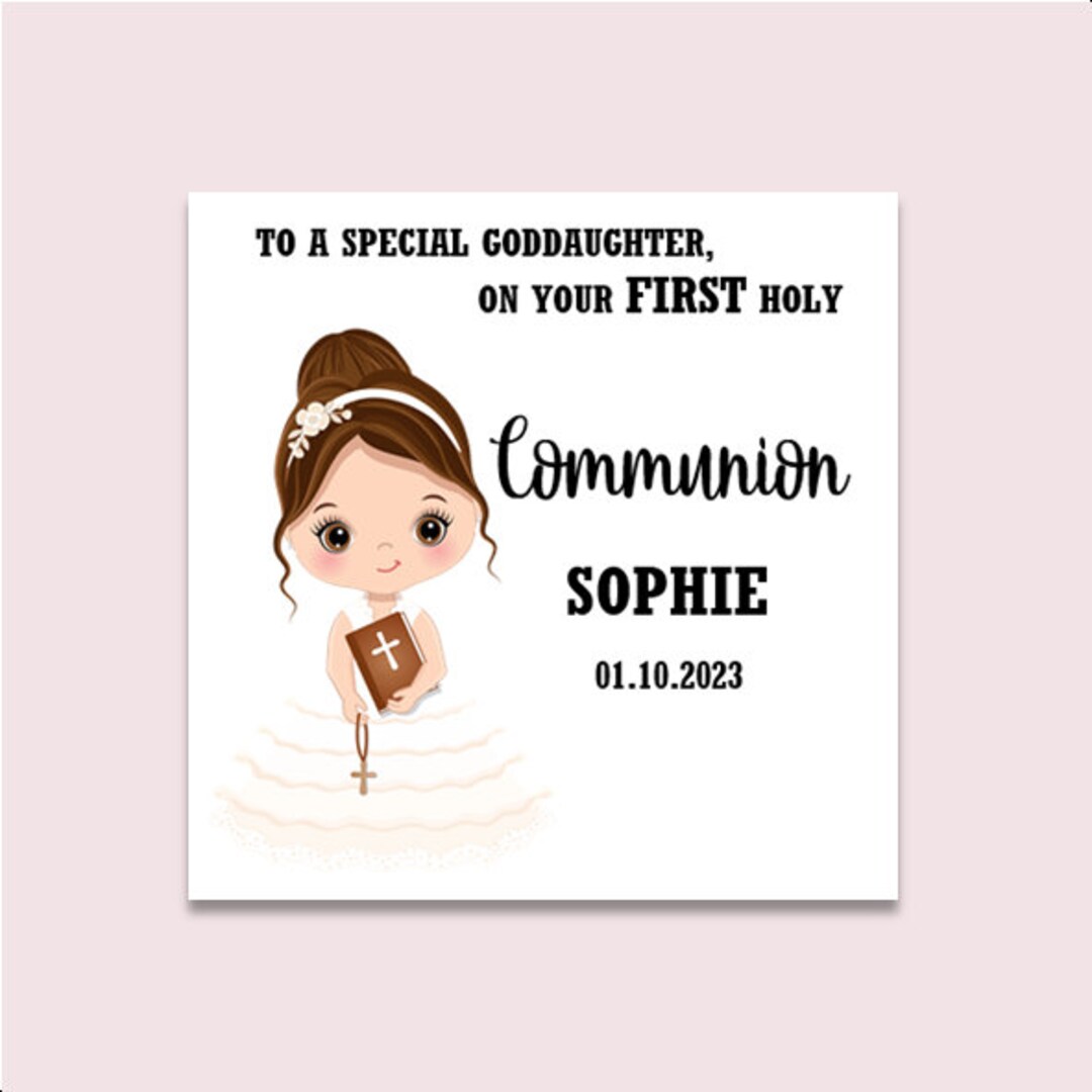 Personalised First Holy Communion Card for Goddaughter, Daughter and ...