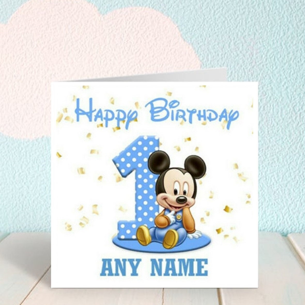 Happy 1st Birthday Mickey Mouse Card