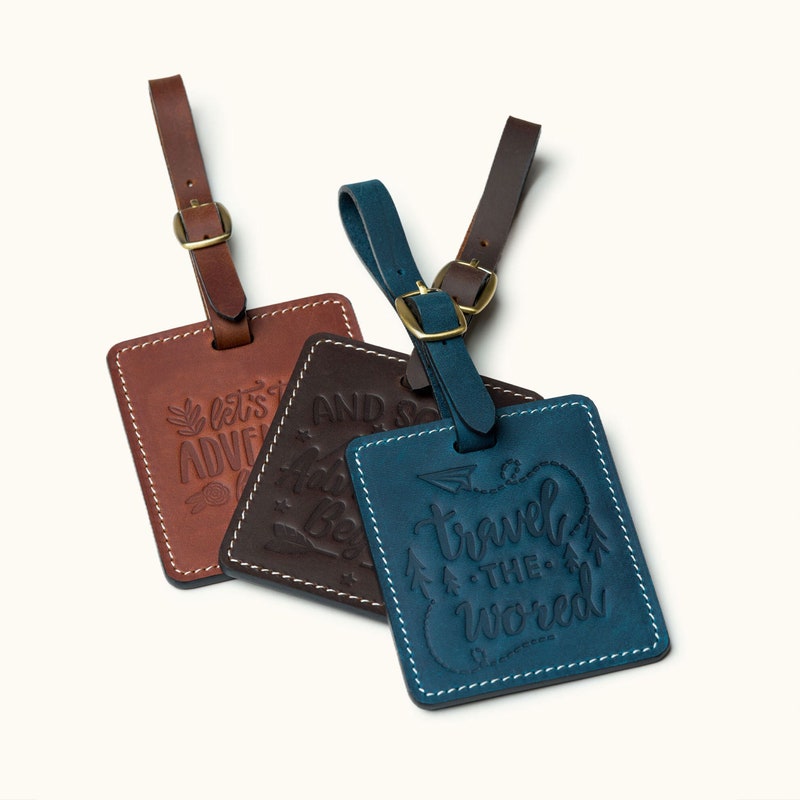 Leather Luggage Tag - Etsy