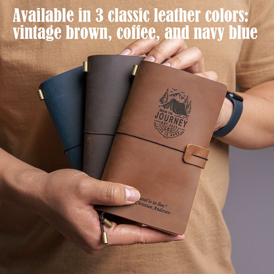 Personalized Leather Journal Custom Pocket and Daily Size - Leather ...