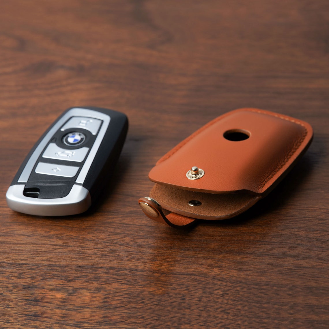 Leather Remote Car Key Fob Case Cover Holder for BMW - Leather 1,2,3,5 ...