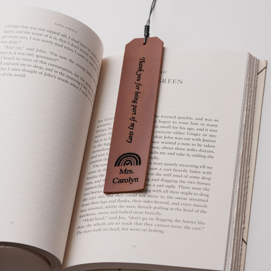 Thank You for Being Part of My Story Leather Bookmark, Personalized ...