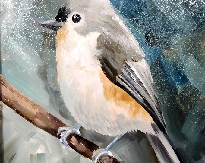 Tufted Titmouse Bird Painting Original - Etsy