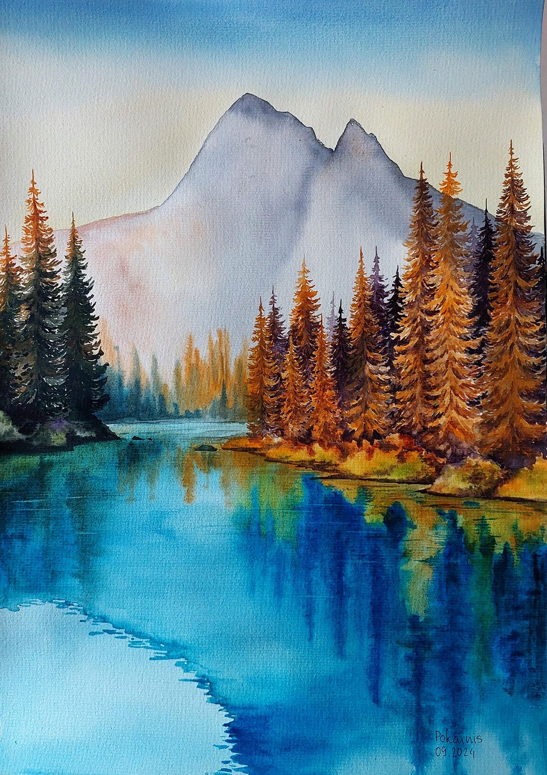 ORIGINAL Watercolor Painting, Painting From Photo, Mountain Wall Art ...
