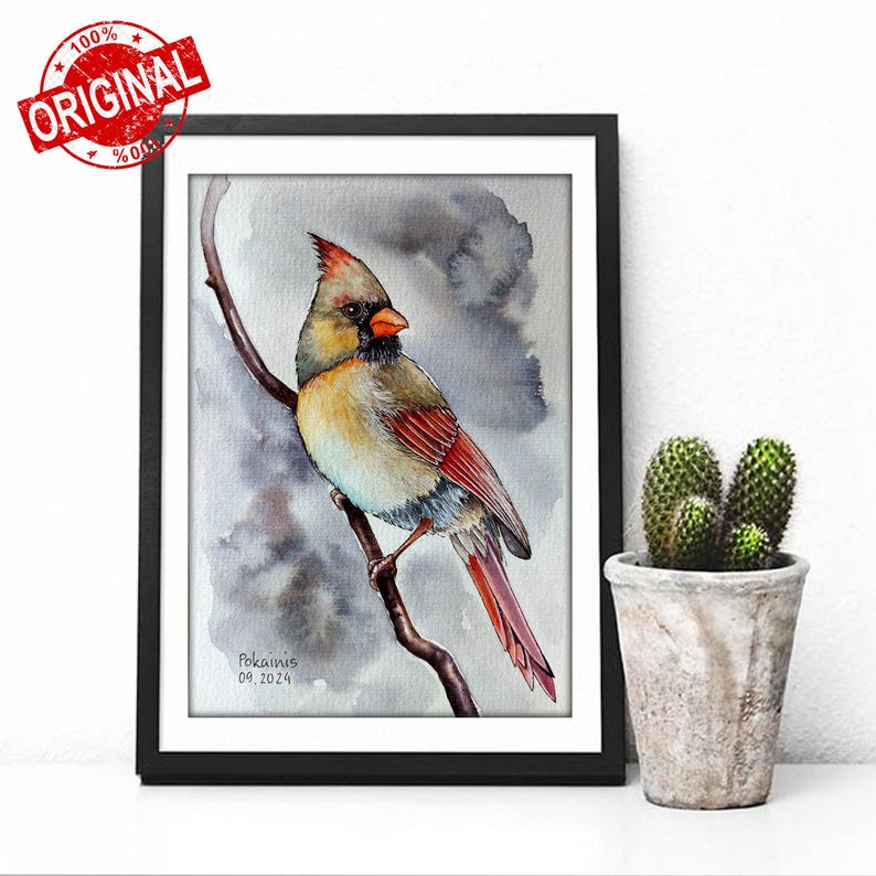 ORIGINAL Watercolor Painting, Small Bird Wall Art, Tufted Titmouse ...
