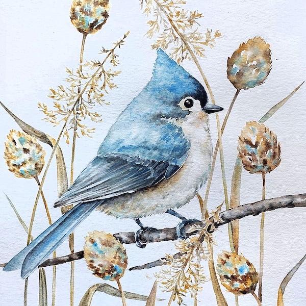 Blue Bird Painting - Etsy