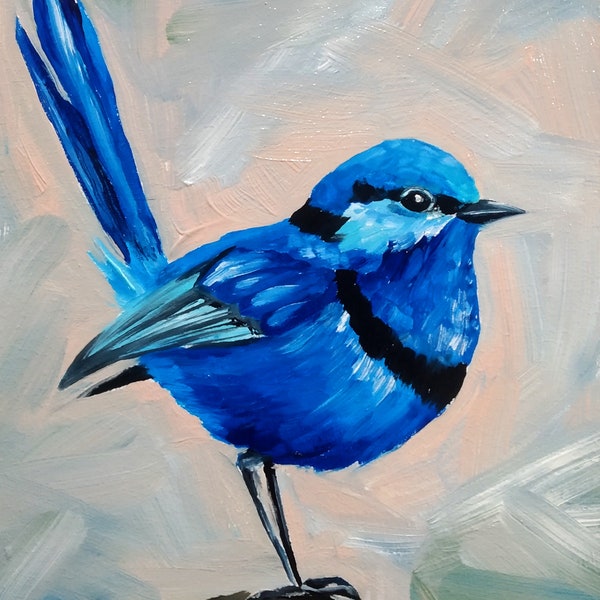 Blue Bird Painting - Etsy