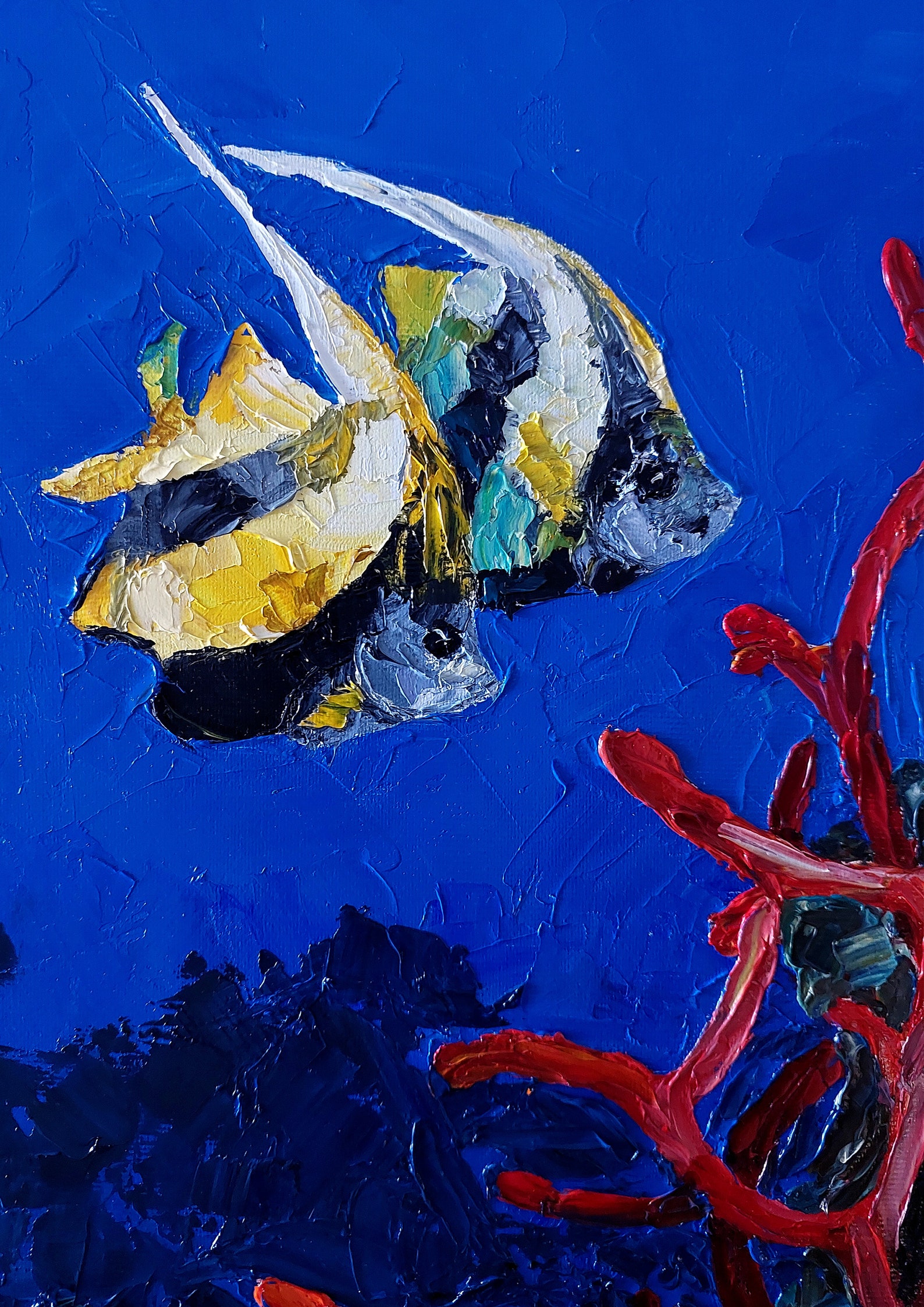 ORIGINAL Oil Painting, Ocean Oil Painting, Underwater Painting ...