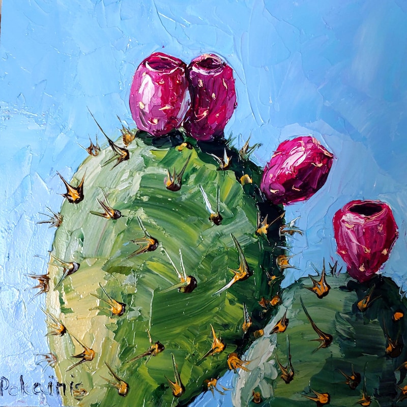 Abstract Cactus Painting - Etsy