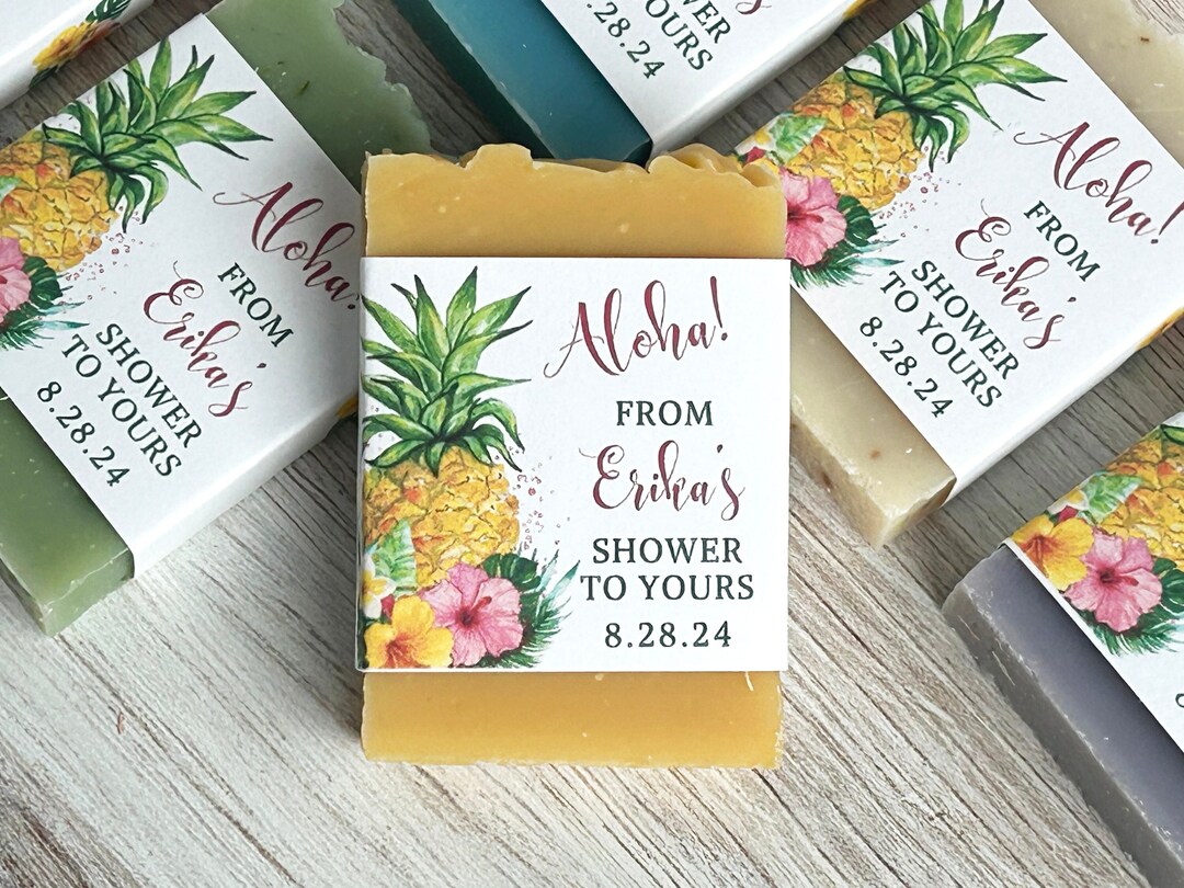 Pineapple Aloha Bridal Shower Soap Favors, Tropical Luau Party Favor ...