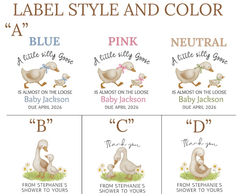 Silly Goose Baby Shower Soap Favors, Personalized Gift for Guests ...