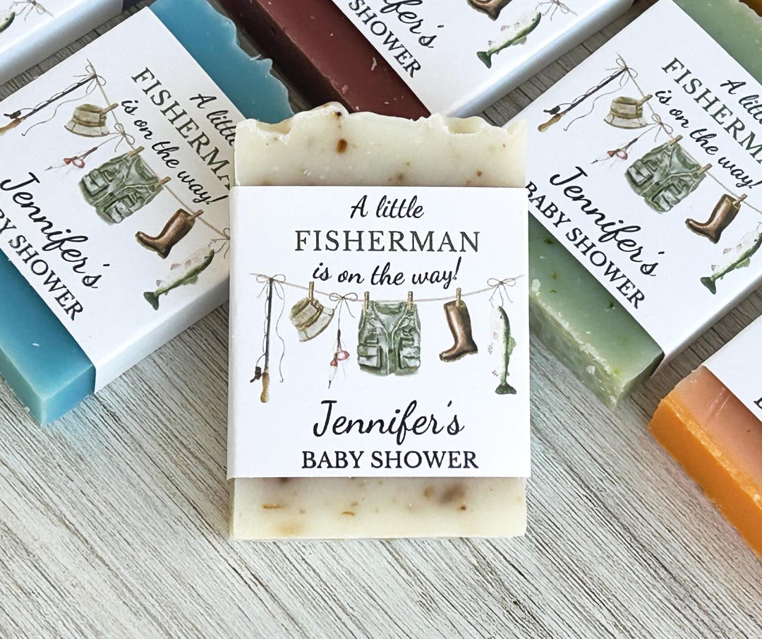 Little Fisherman Baby Shower Soap Favors, Personalized Soap for Baby ...