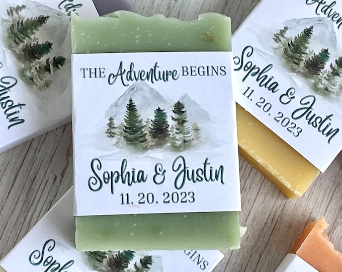 Adventure Begins Shower Favor Soap Personalized Wedding Favors Mini ...