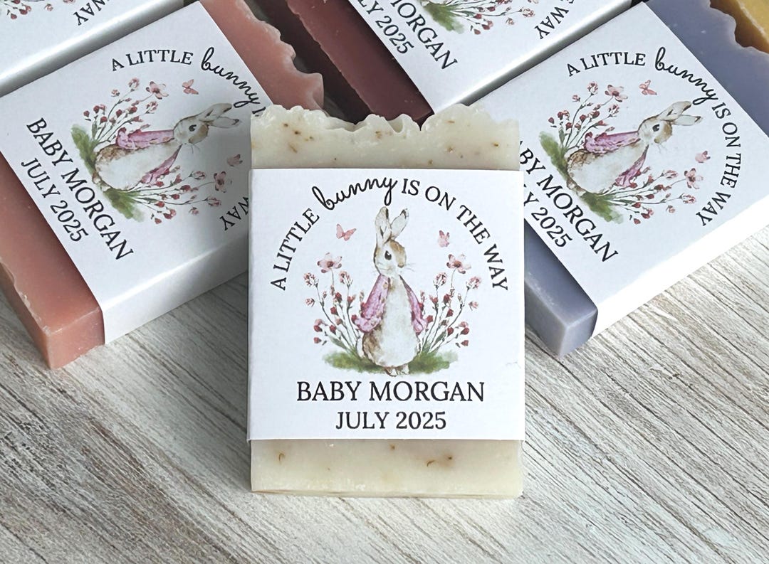 Little Bunny is on the Way Soap Favors, Peter Rabbit Baby Shower Soap ...