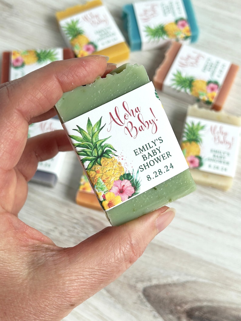 Pineapple Aloha Baby Shower Soap Favors, Tropical Luau Party Favor Soap ...