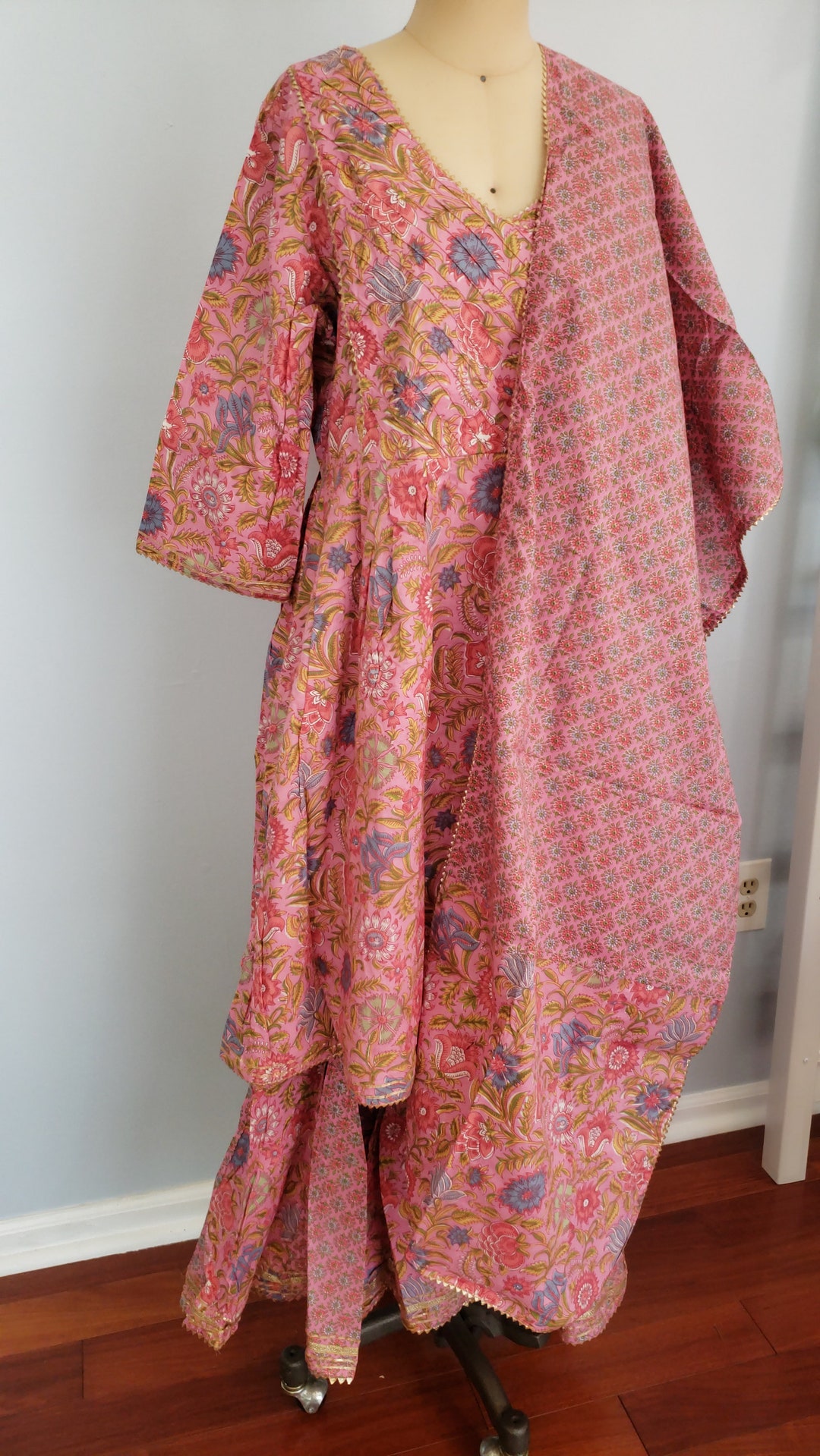 Printed 100% Cotton Shara Set With Dupatta and Gota Pati Work - Etsy