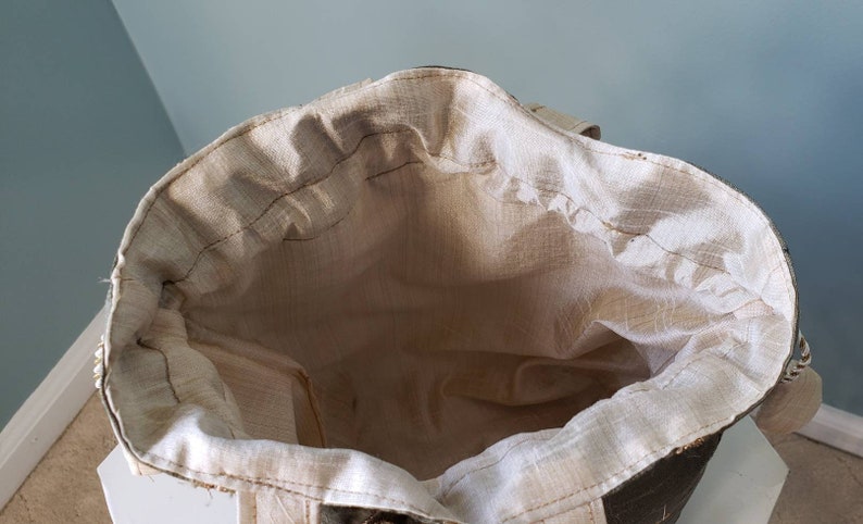 Beautiful Raw Silk Fabric Pull String Bag. Perfect for All the ...