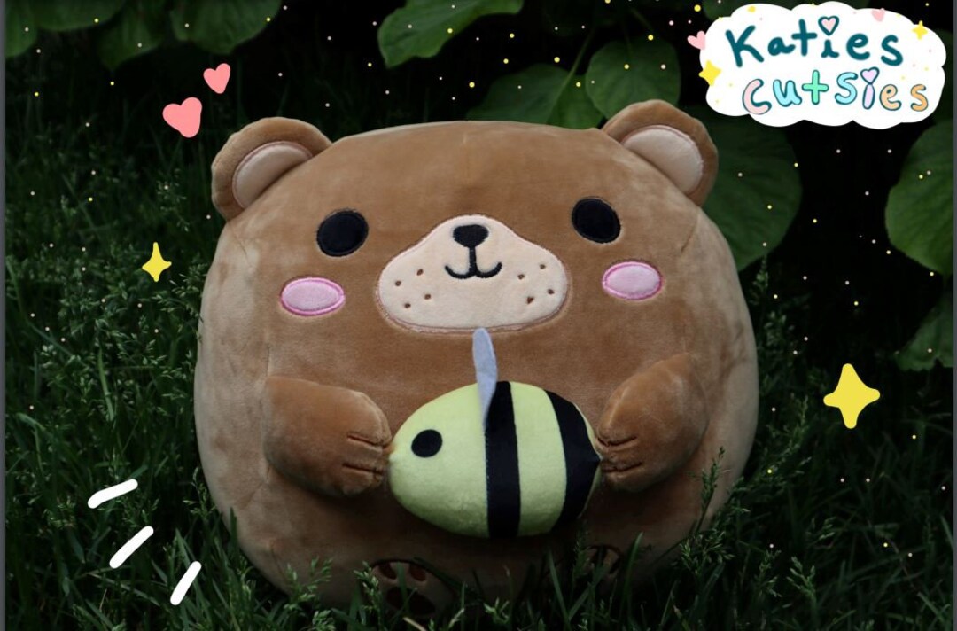 Winston the Bear Plushie (holding Bee) - Etsy