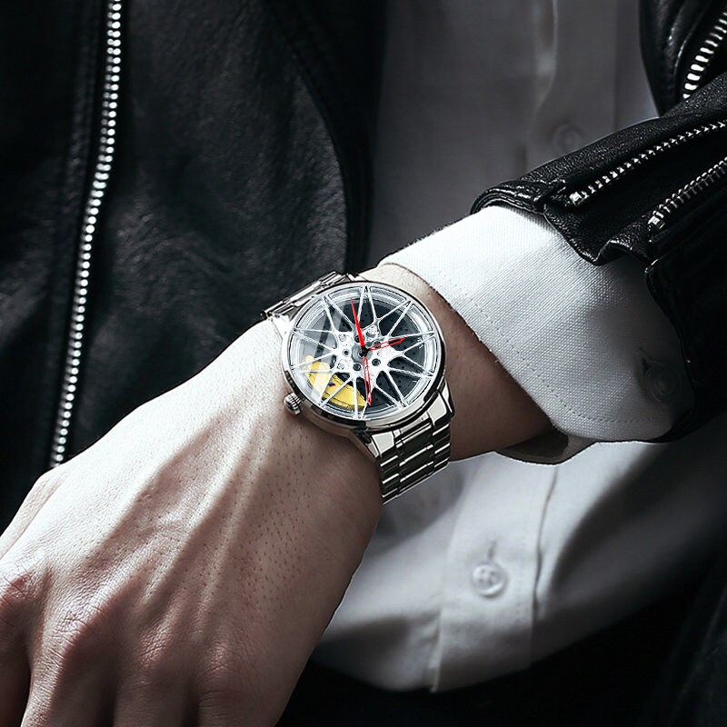 Static Yellow BMW 5M Power, Alloy Wheel Watch, Car Enthusiastic ...