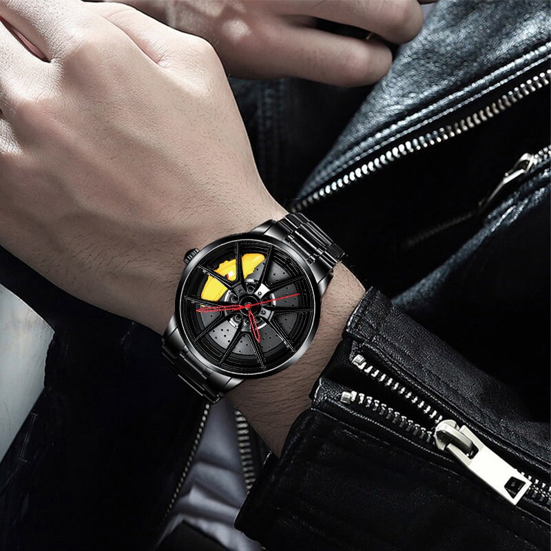 Static Yellow BMW M3 Power Alloy Wheel Watch Car - Etsy