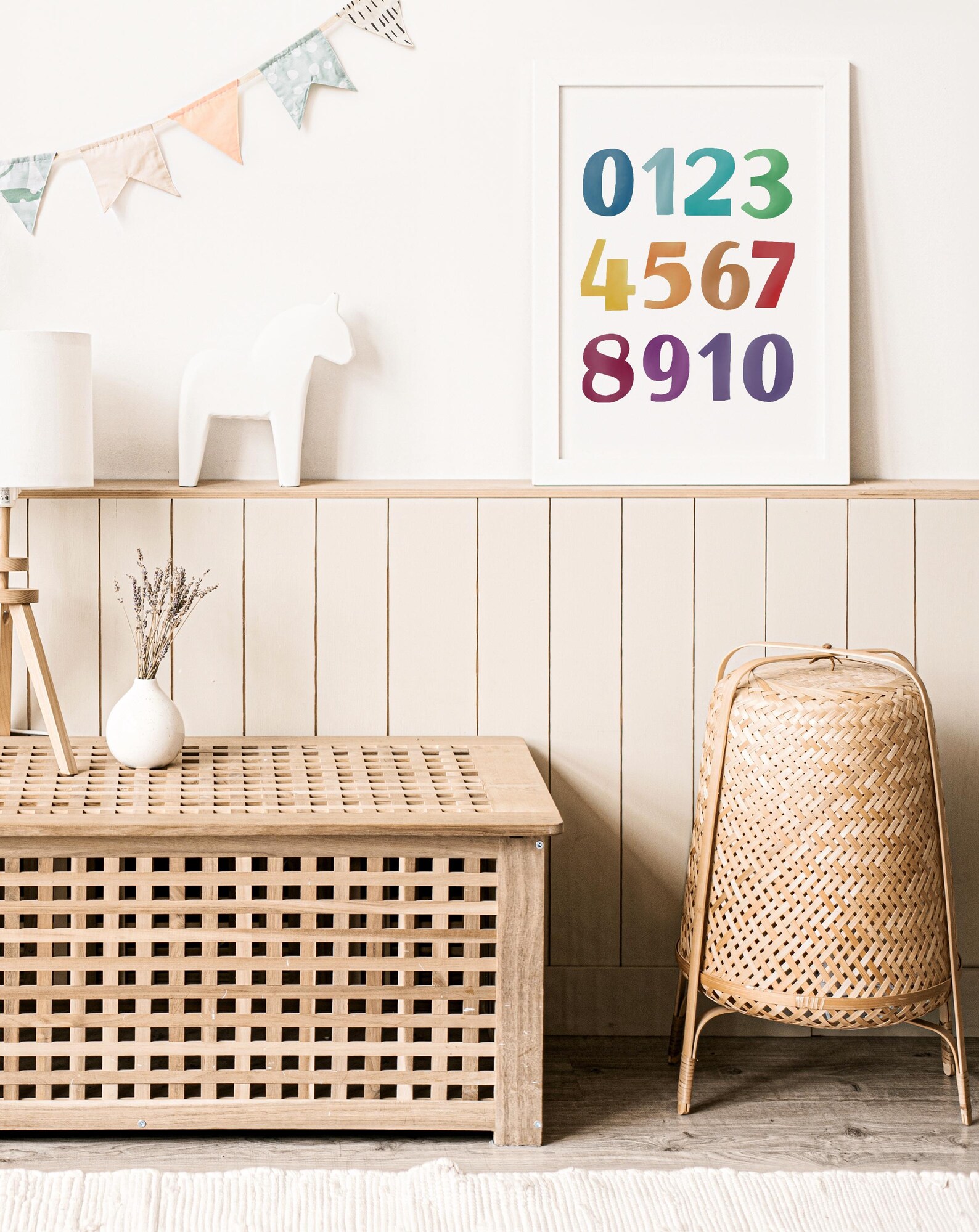 Digital Rainbow Numbers Poster, Kids Room Decor, Educational Wall Art ...