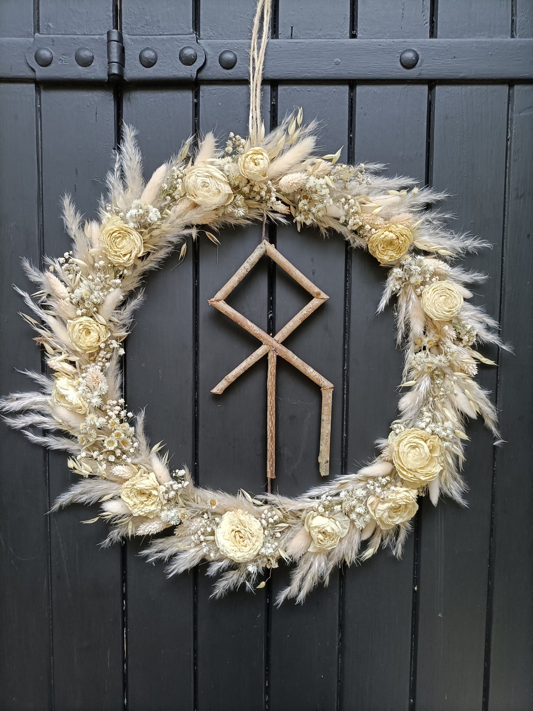 Crown of Dried Flowers Inspired by Viking White Nature Pagan Forest ...