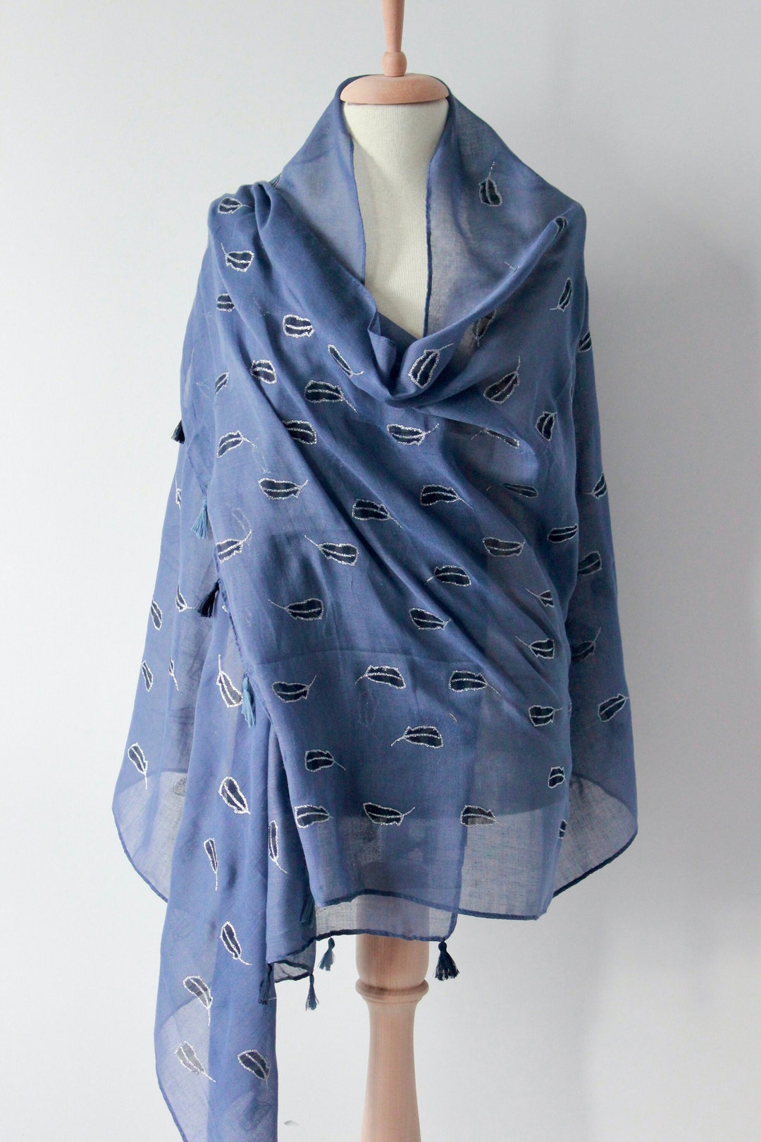 Feder-Baumwoll-Schal / Bedruckter Schal / Frauen-Accessoires / Feder ...